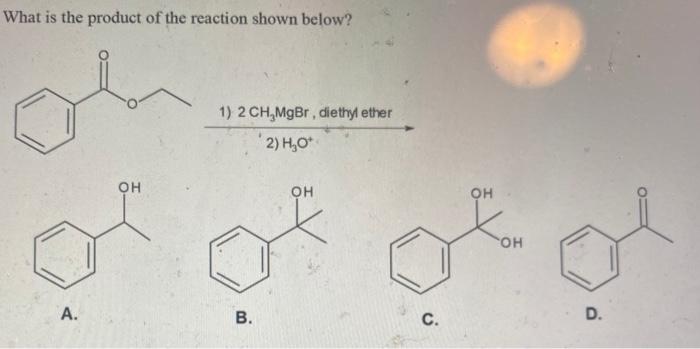 Solved What is the product of the reaction shown below? 1) 2 | Chegg.com