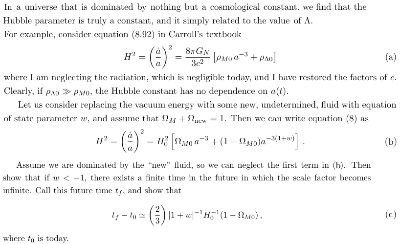Solved In a universe that is dominated by nothing but a | Chegg.com