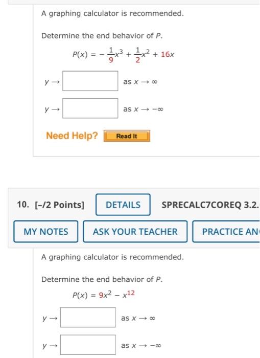 Solved A graphing calculator is recommended. Determine the | Chegg.com