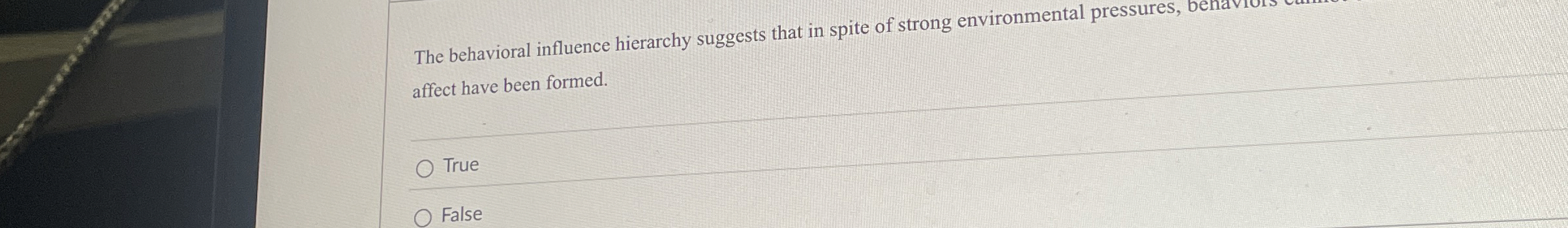 Solved The behavioral influence hierarchy suggests that in | Chegg.com