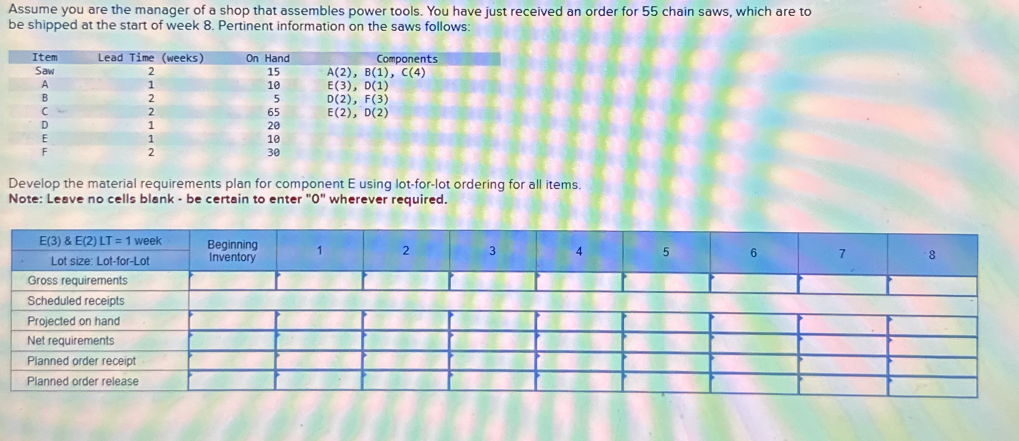Solved Assume you are the manager of a shop that assembles | Chegg.com