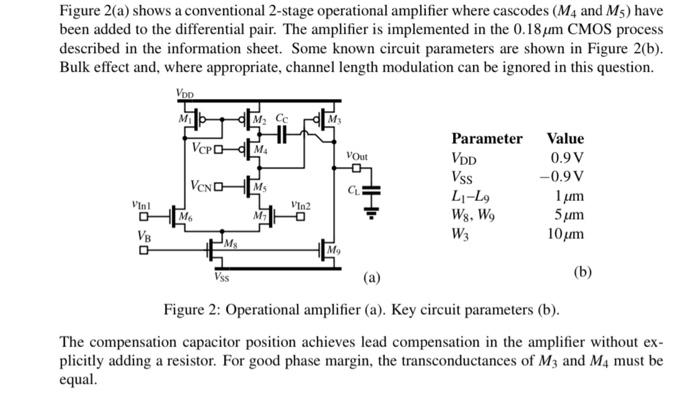Figure 2(a) shows a conventional 2-stage operational | Chegg.com