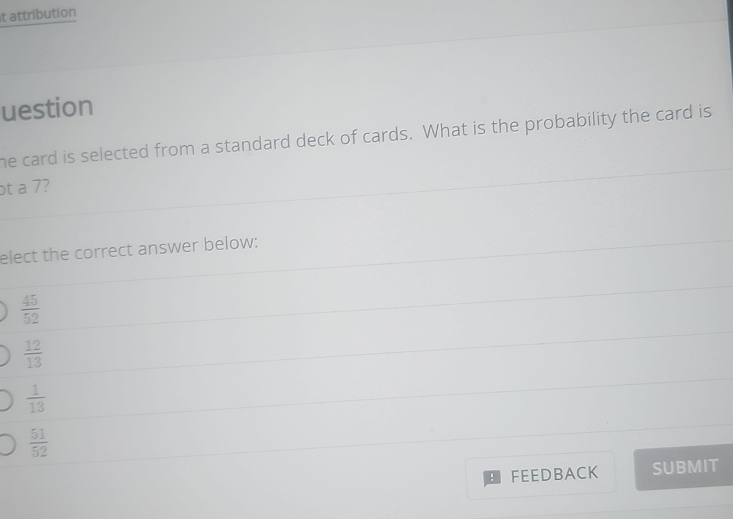 Solved uestionne card is selected from a standard deck of | Chegg.com