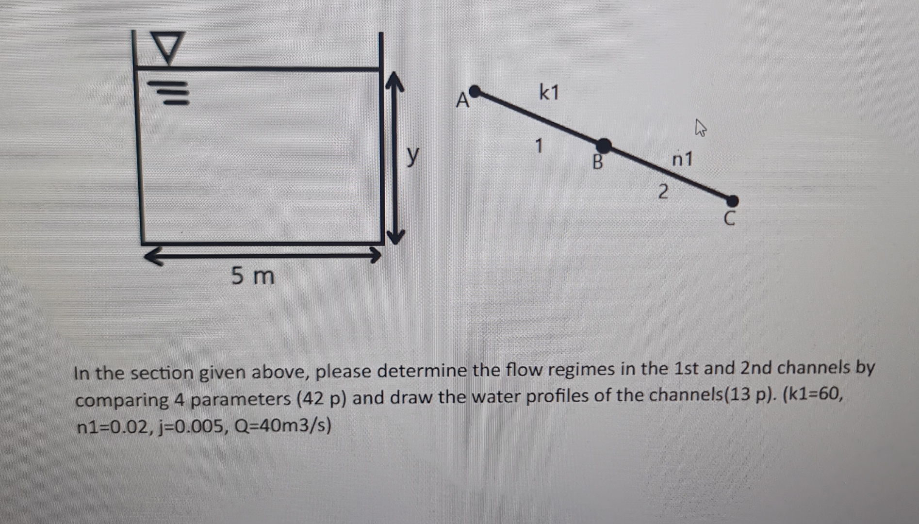 Solved In the section given above, please determine the flow | Chegg.com