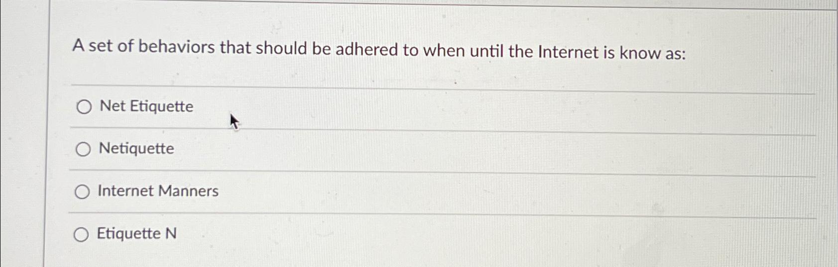 Solved A set of behaviors that should be adhered to when | Chegg.com