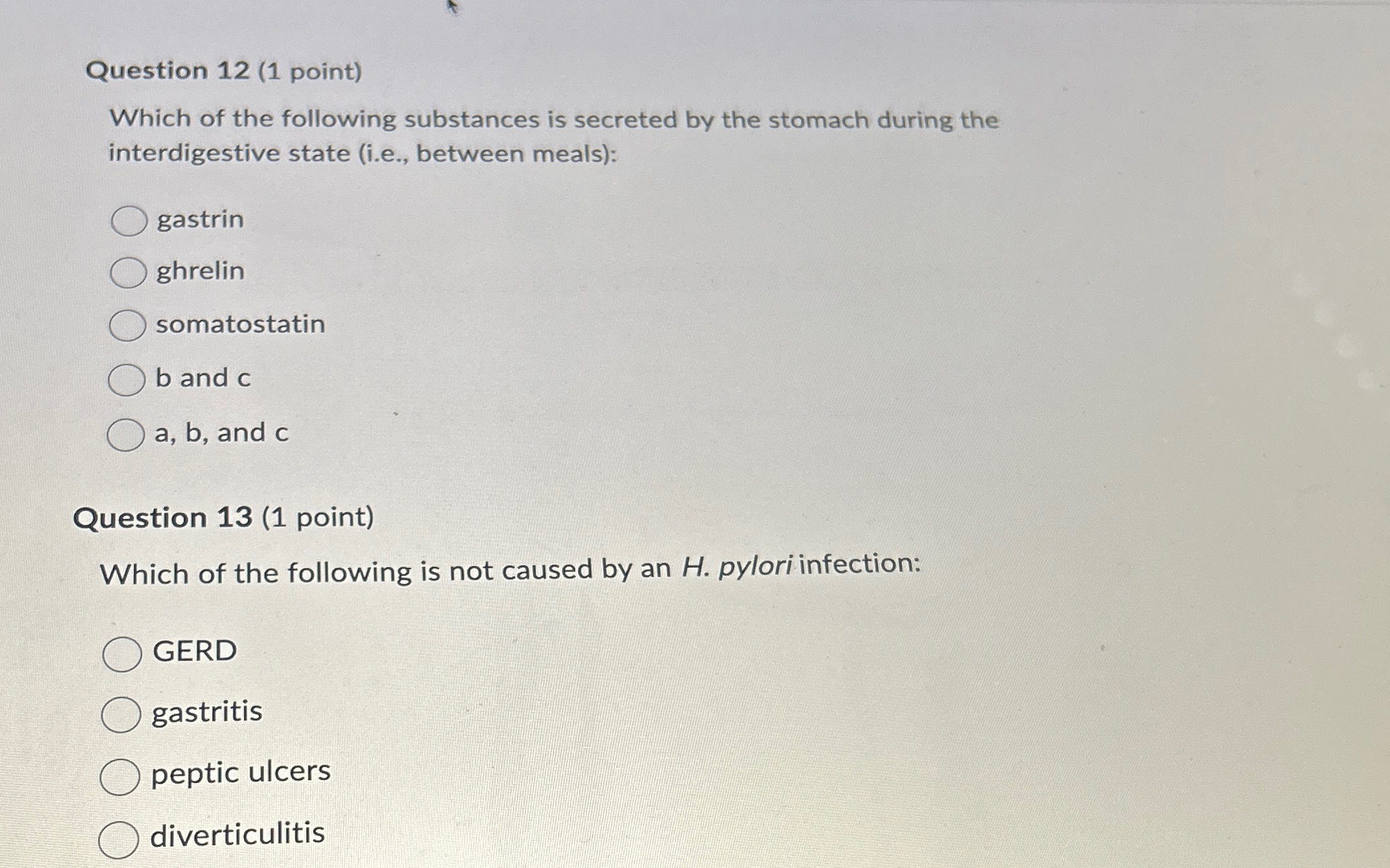 Solved Question 12 (1 ﻿point)Which of the following | Chegg.com