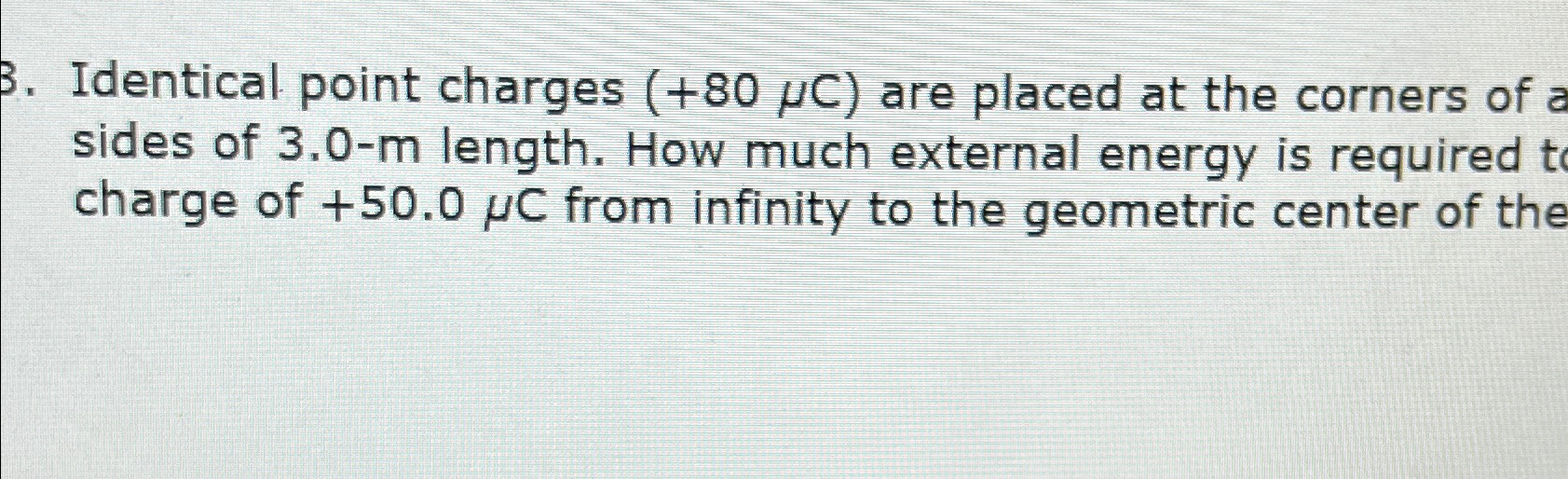 Solved Identical point charges (+80\\\\mu C) are placed at | Chegg.com