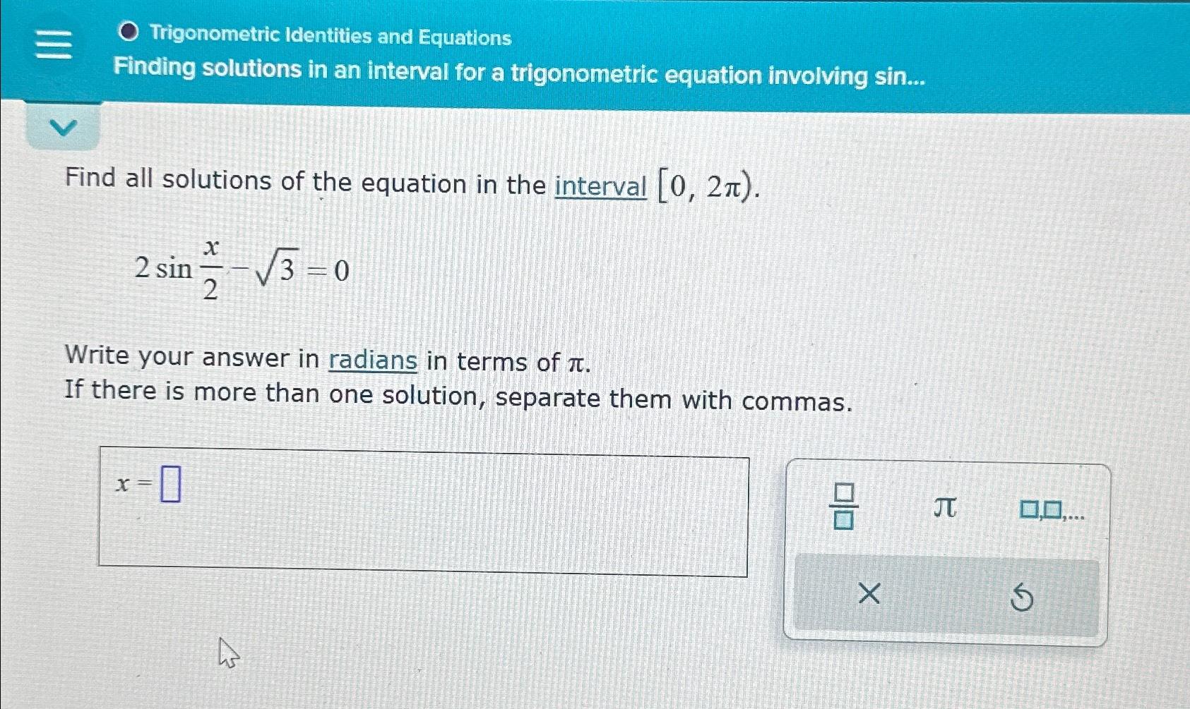 Solved Trigonometric Identities And Equations Finding