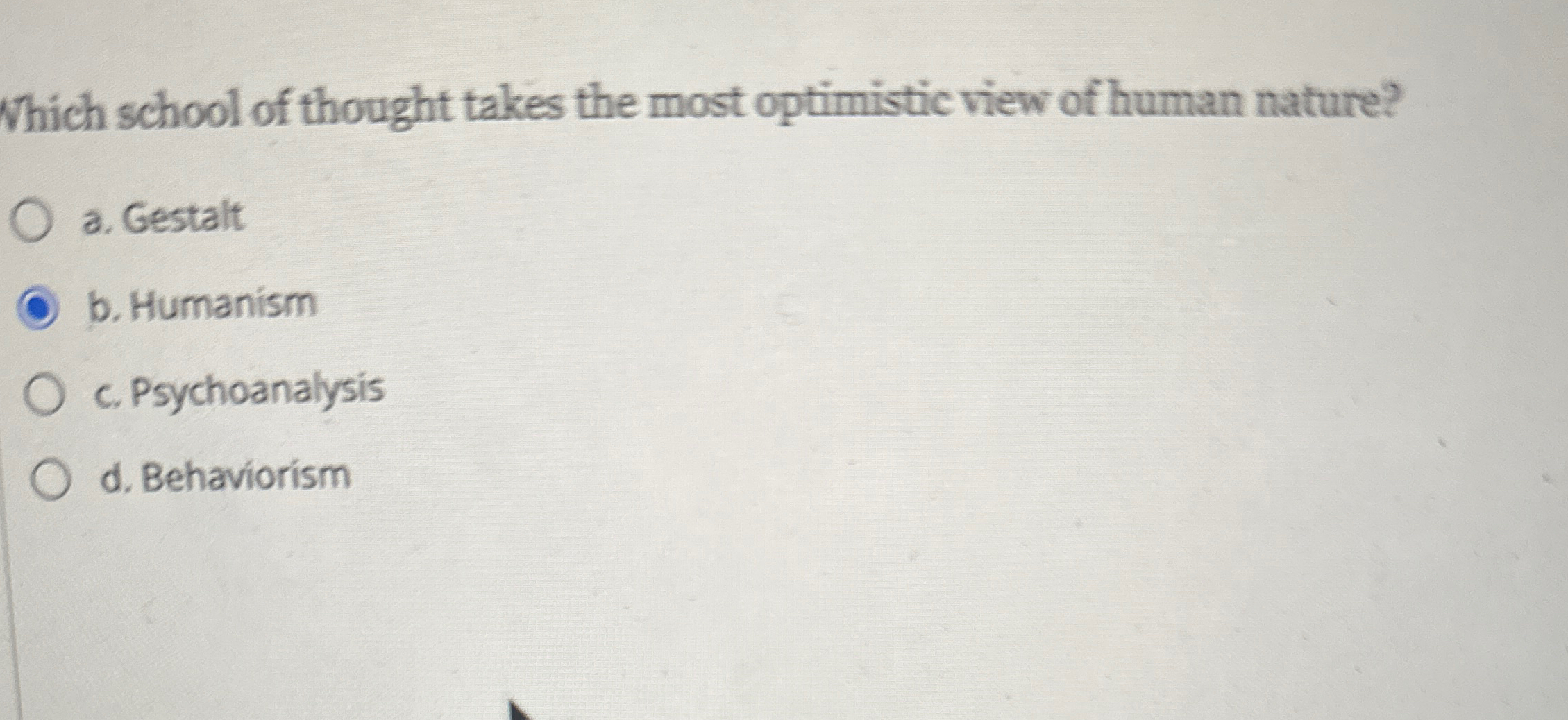Solved Which school of thought takes the most optimistic | Chegg.com