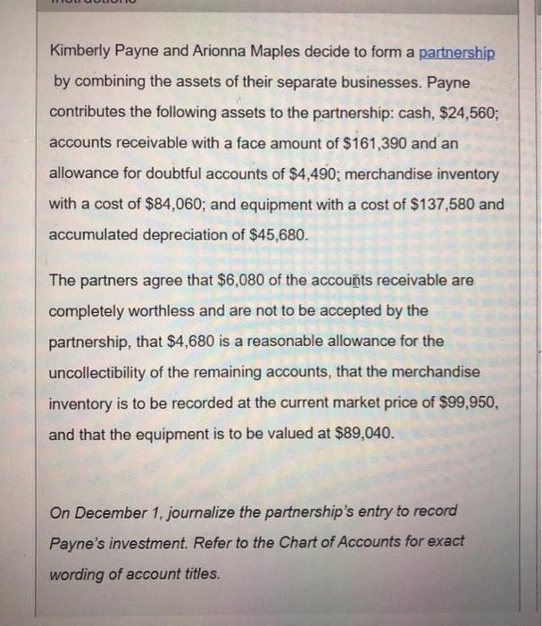 Solved Kimberly Payne and Arionna Maples decide to form a | Chegg.com