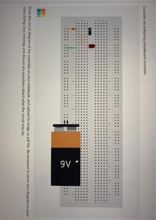 Solved Consider the following breadboard assembly: 25 9V GAD | Chegg.com