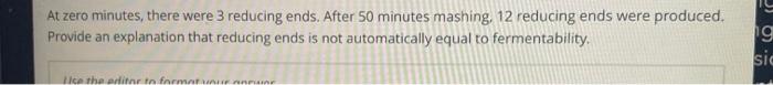At zero minutes, there were 3 reducing ends. After 50 | Chegg.com