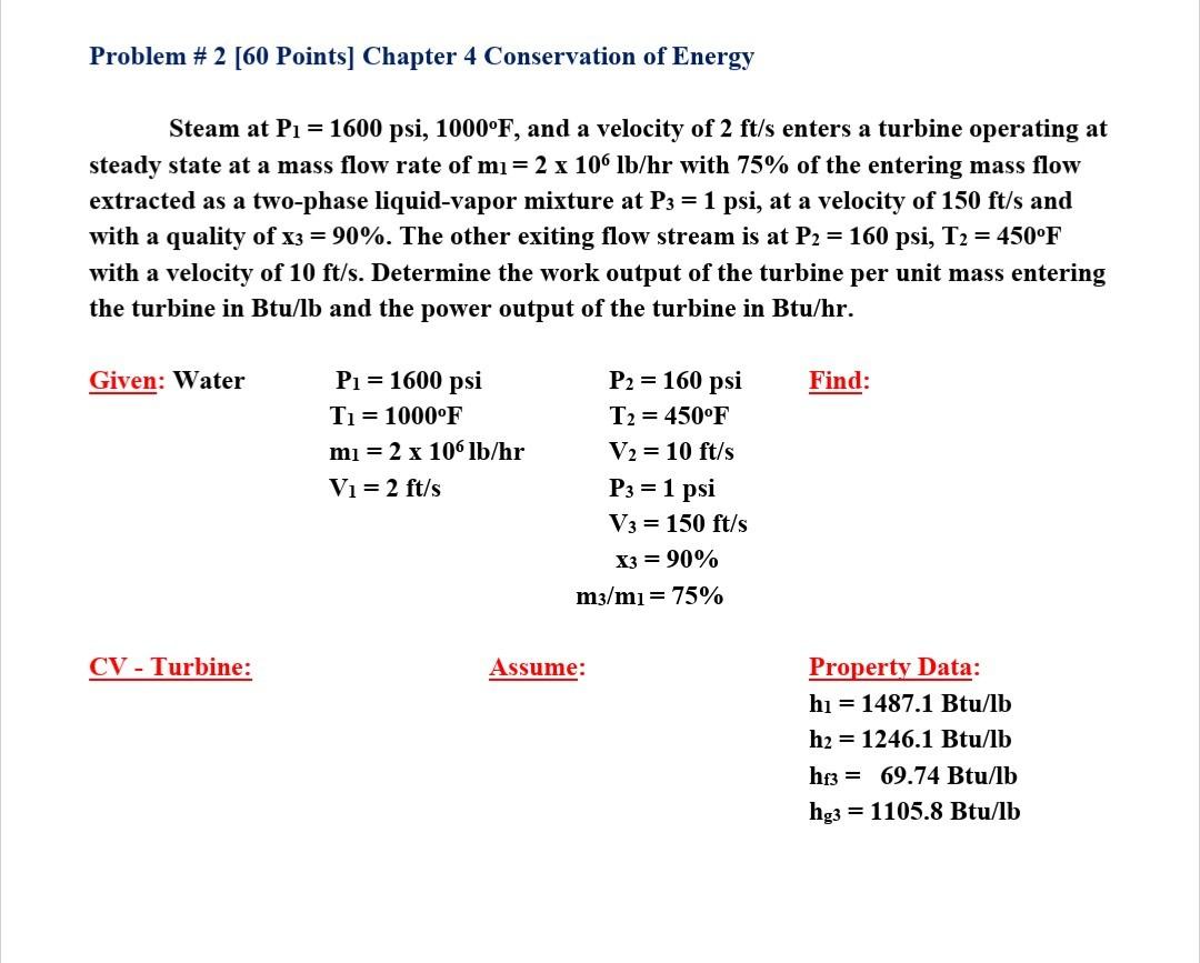 Solved Problem \# 2 [60 Points] Chapter 4 Conservation of | Chegg.com
