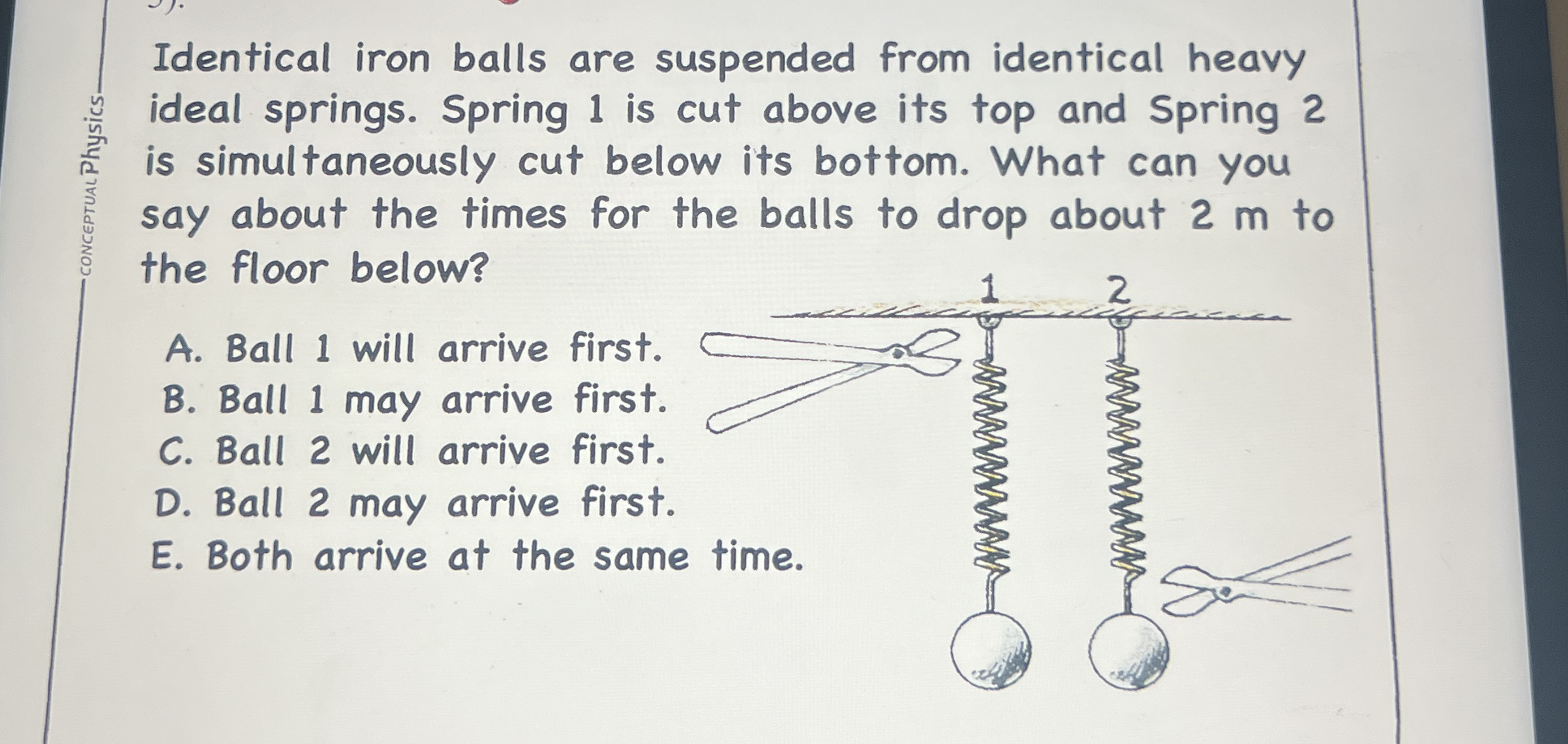 Solved Identical iron balls are suspended from identical | Chegg.com