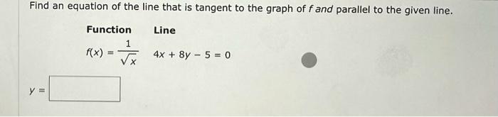 Solved Find an equation of the line that is tangent to the | Chegg.com