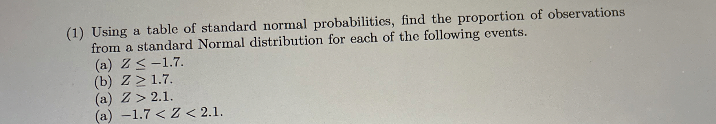 Solved (1) Using a table of standard normal probabilities, | Chegg.com Solved (1) Using a table of standard normal probabilities, | Chegg.com