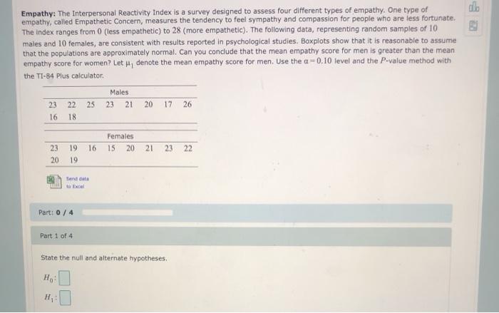 Solved Empathy: The Interpersonal Reactivity Index is a | Chegg.com