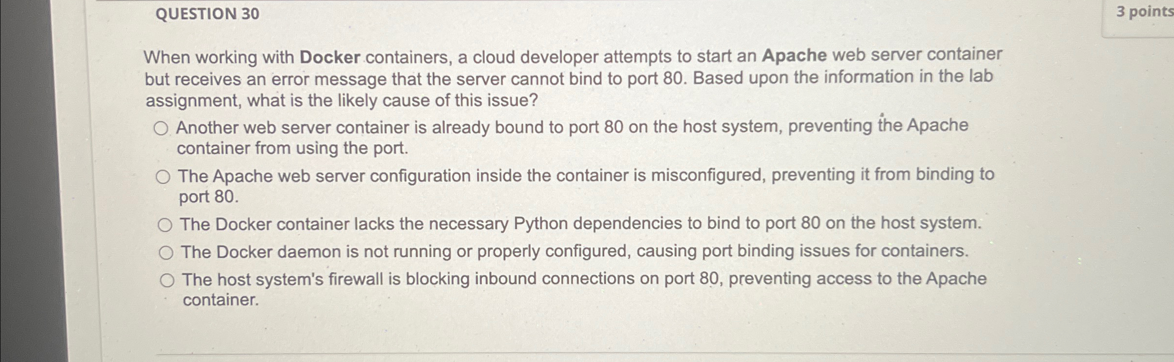 Solved QUESTION 303 ﻿pointsWhen working with Docker | Chegg.com