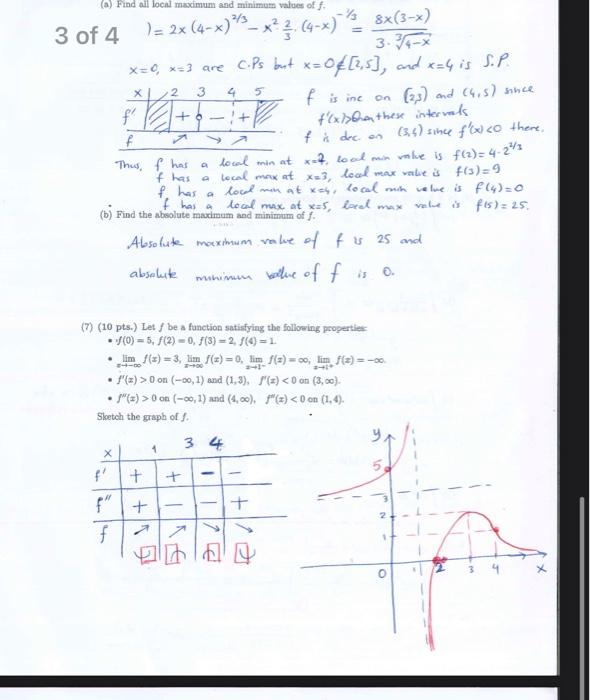 3 Of \( 4 \quad 1=2 x(4-x)^{3 / 3}-x^{2} \frac{2}{3} | Chegg.com
