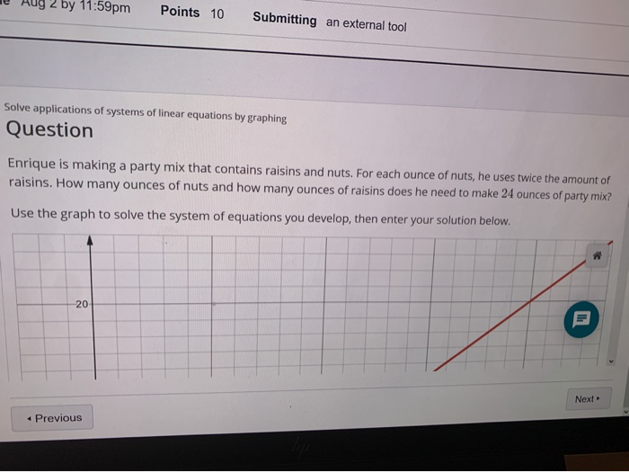Solved by 11:59pm Points 10 Submitting an external tool | Chegg.com