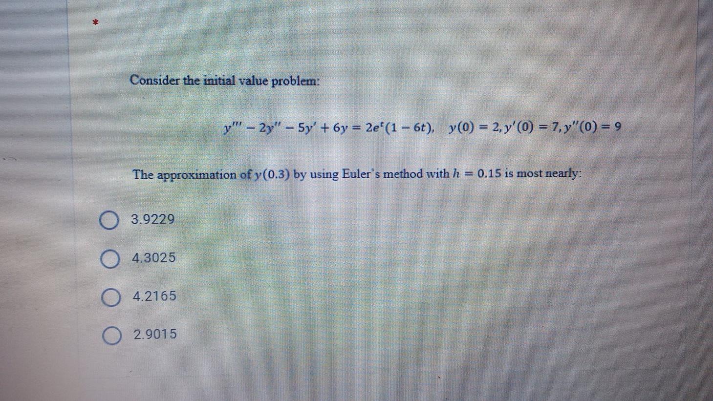 Solved Consider the initial value problem: y" – 2y" – 5y' + | Chegg.com