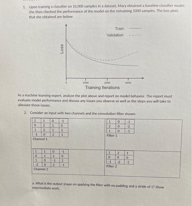 Solved 1. Upon training a classifier on 10,000 samples in a | Chegg.com