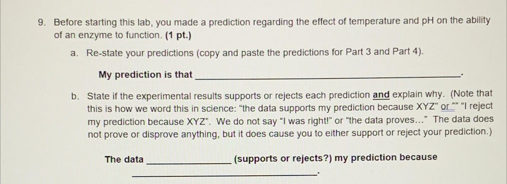 Solved Before starting this lab, you made a prediction | Chegg.com