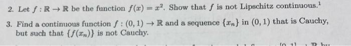 Solved 2. Let f:R→R be the function f(x)=x2. Show that f is | Chegg.com