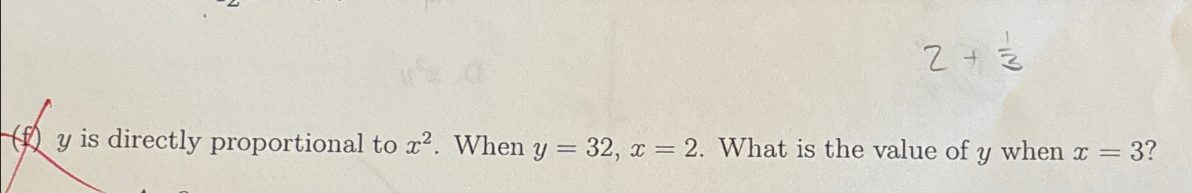 Solved 2+13ff y ﻿is directly proportional to x2. ﻿When | Chegg.com