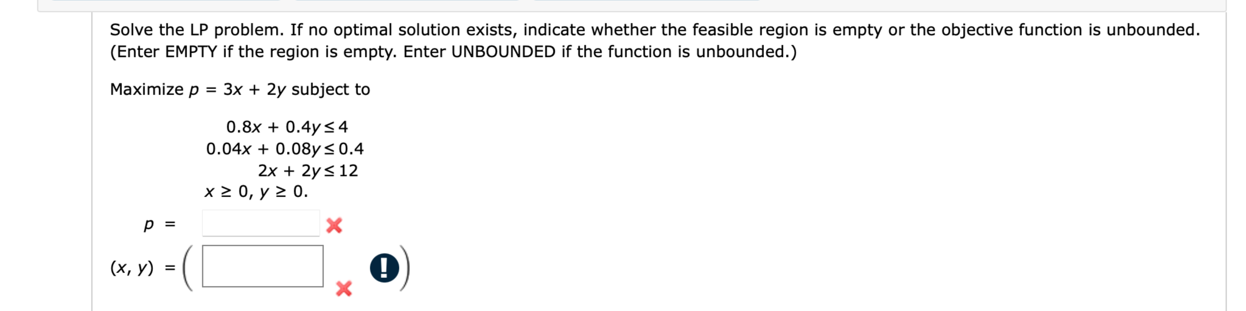 Solved Solve the LP problem. If no optimal solution exists, | Chegg.com