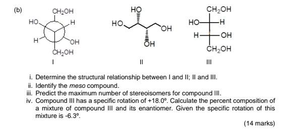 Solved (b)IIIIIi. ﻿Determine the structural relationship | Chegg.com