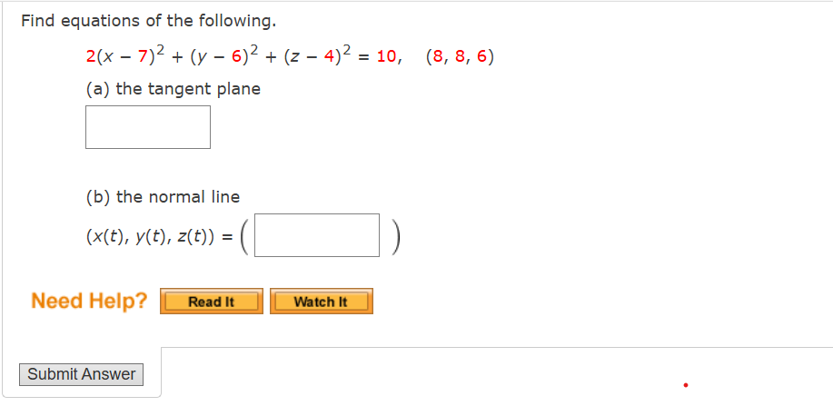 Solved Find equations of ﻿the | Chegg.com