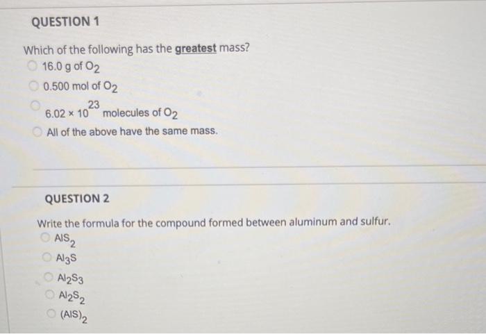 Solved Which of the following has the greatest mass? 16.0 g | Chegg.com