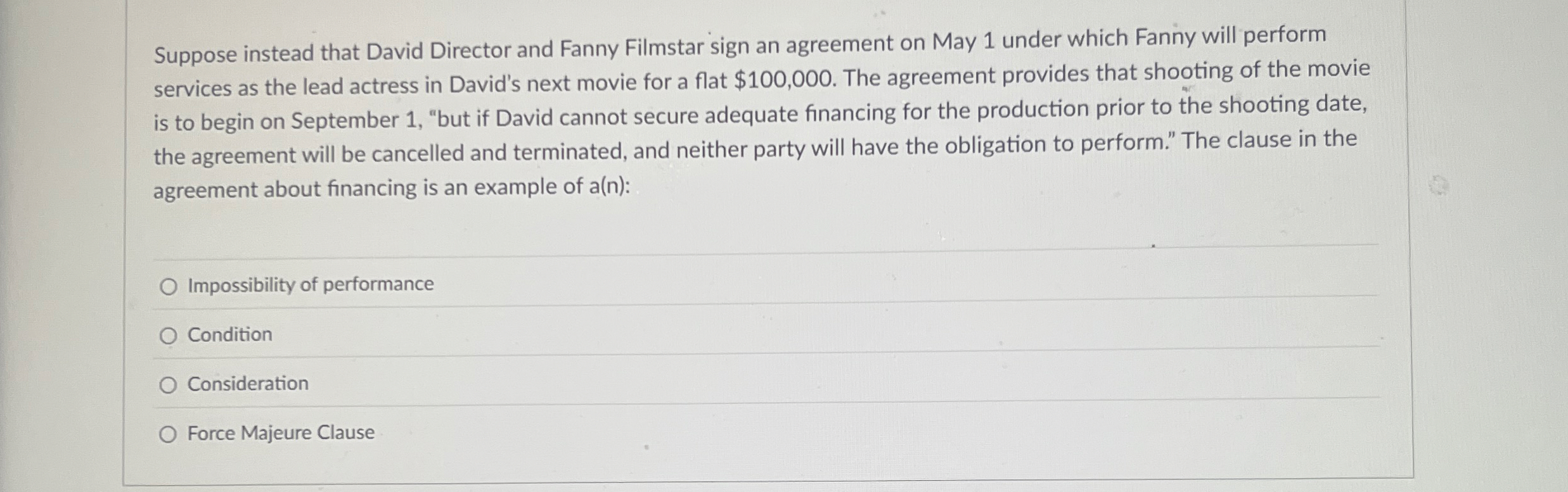 Solved Suppose instead that David Director and Fanny | Chegg.com