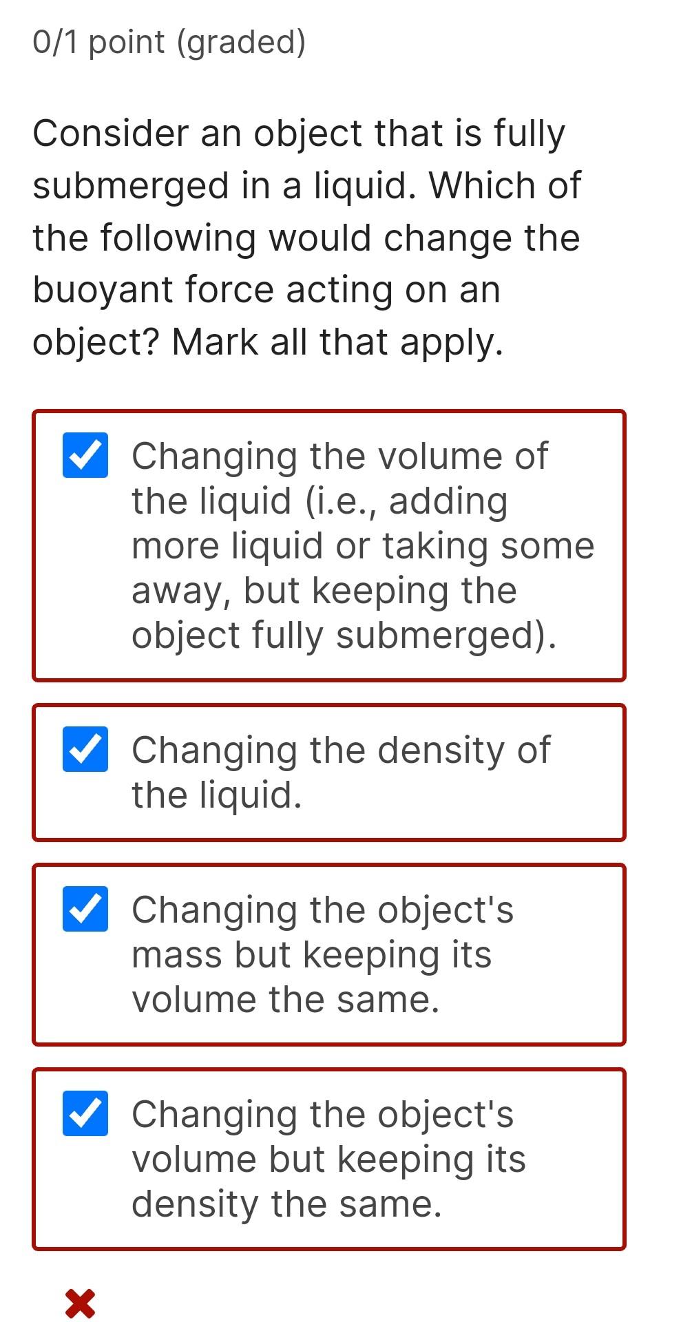 Solved 0/1 point (graded) Consider an object that is fully | Chegg.com