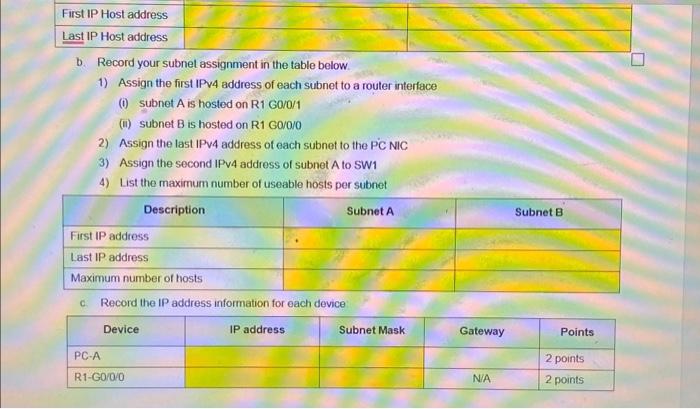 Solved Ip Addressing Worksheet B Record Your Subnet