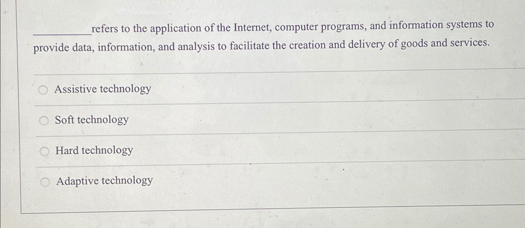 Solved refers to the application of the Internet, computer | Chegg.com