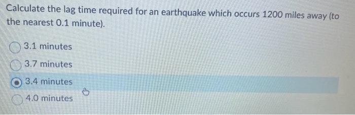 Solved Calculate the lag time required for an earthquake | Chegg.com