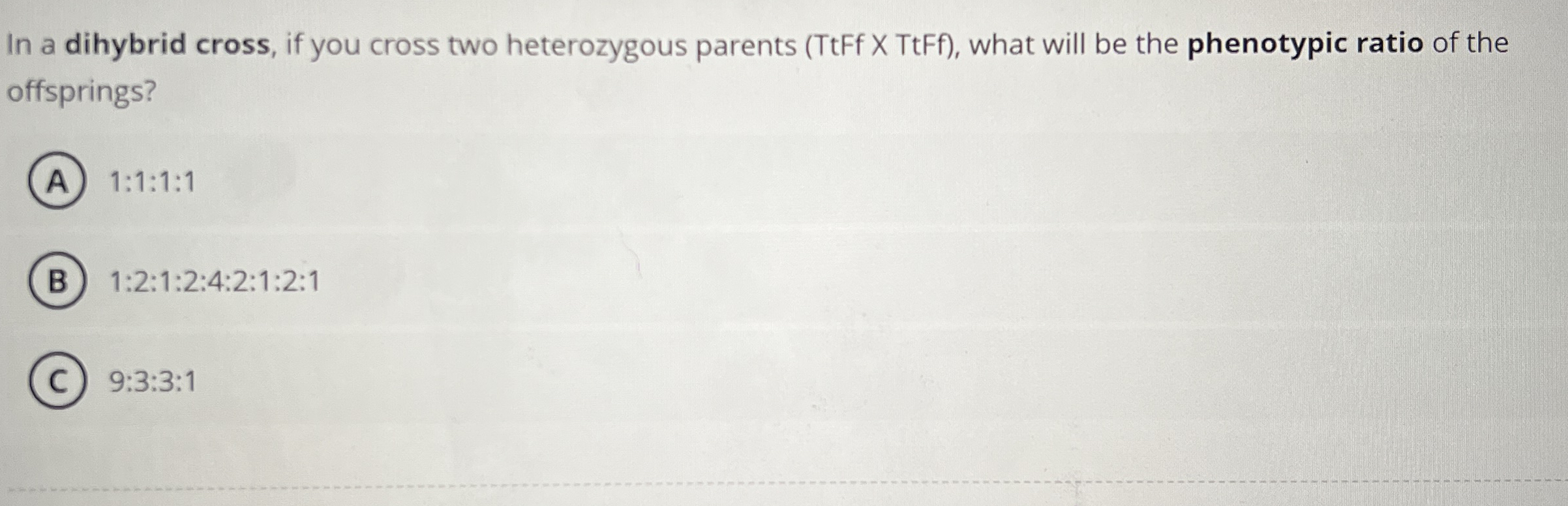 Solved In a dihybrid cross, if you cross two heterozygous | Chegg.com