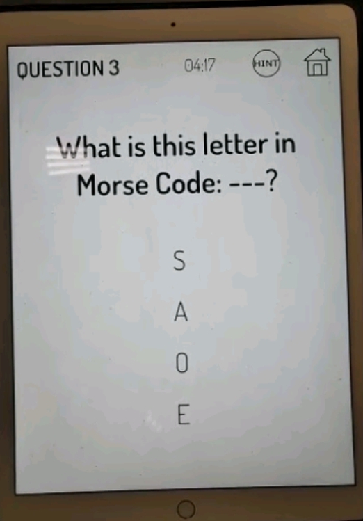 Solved QUESTION 3What is this letter in Morse Code: ---?SA0E | Chegg.com