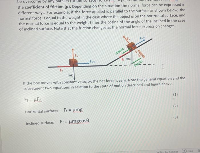 RAMPS: Forces and Friction Free Body Diagram Show Hd | Chegg.com
