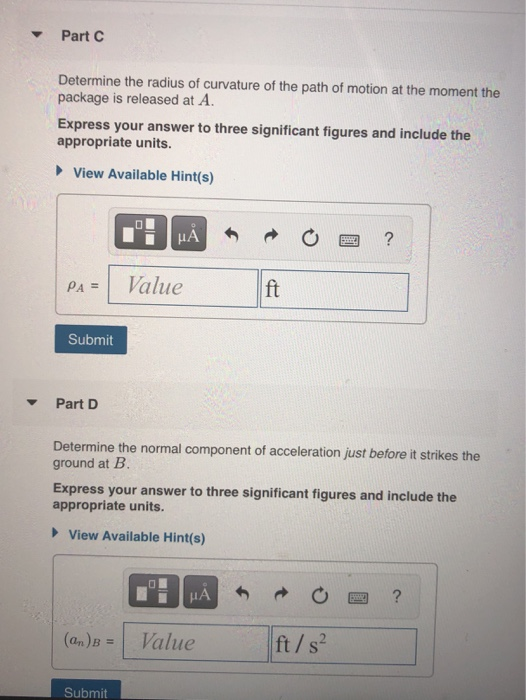 Solved A package is dropped from the plane which is flying | Chegg.com