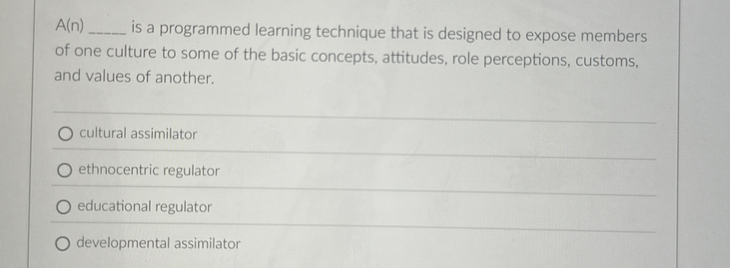 Solved A(n)is a programmed learning technique that is | Chegg.com