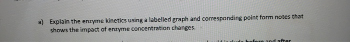 Solved a) Explain the enzyme kinetics using a labelled graph | Chegg.com