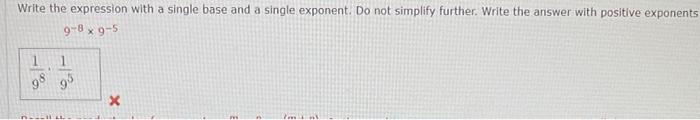 Solved Write the expression with a single base and a single | Chegg.com