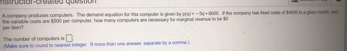 Solved Instructor-created question Question Given Cost and | Chegg.com