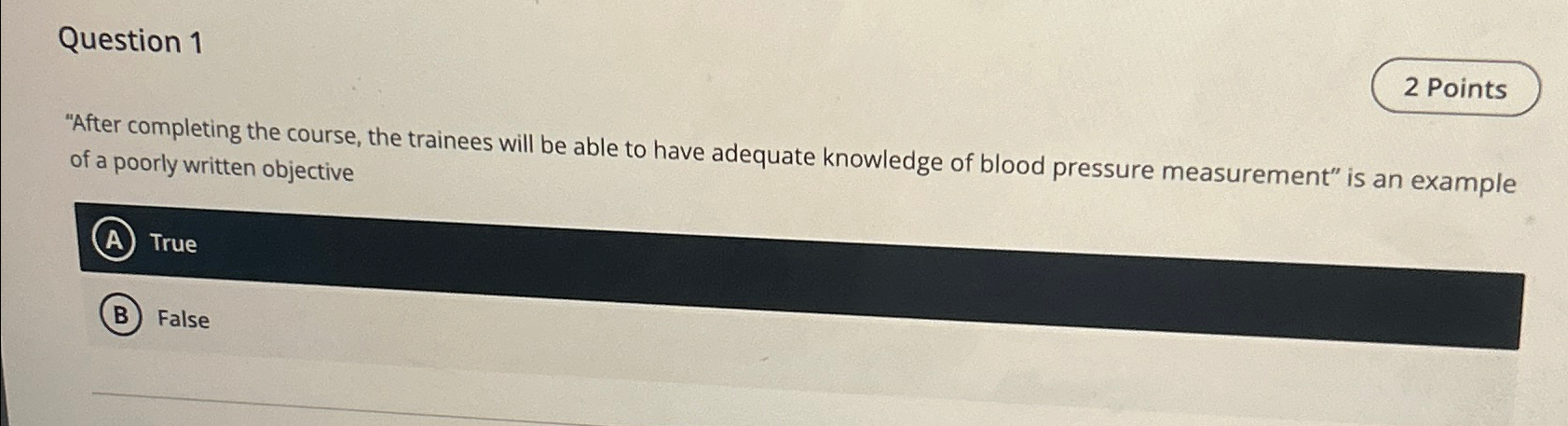 Solved Question 1"After completing the course, the trainees | Chegg.com