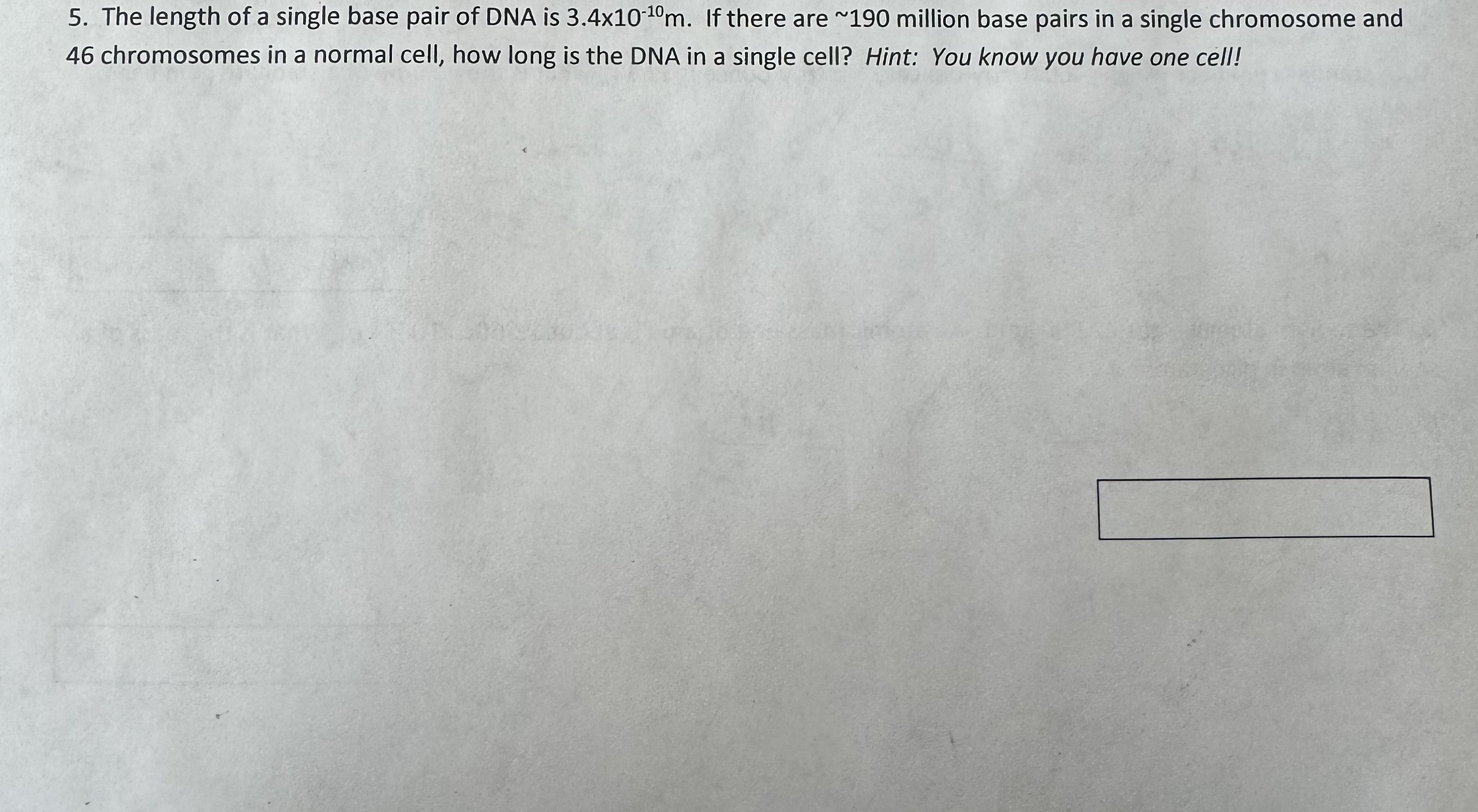 Solved • ﻿Chemistry• ﻿The length of a single base pair of | Chegg.com