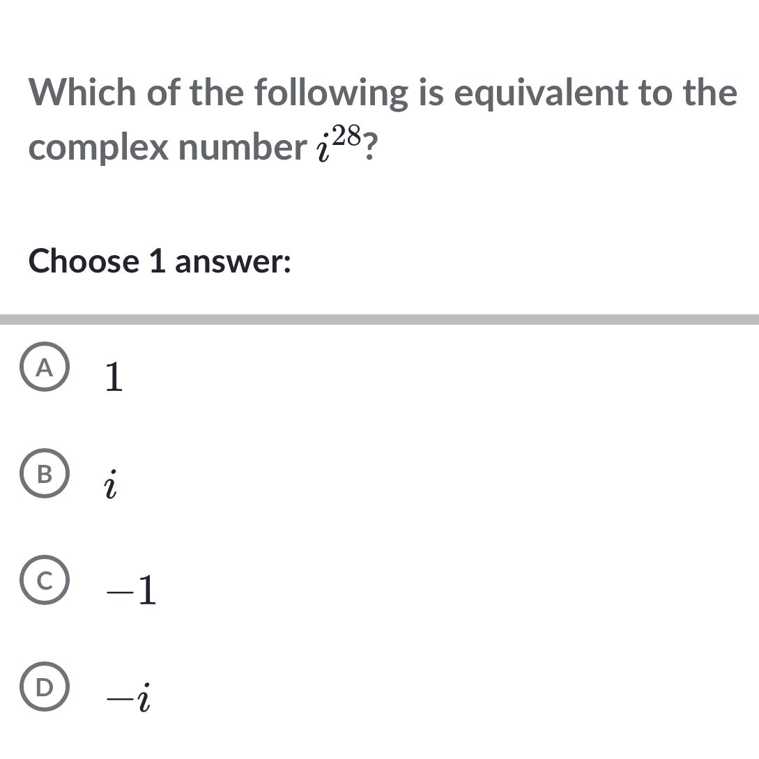 Solved Which of the following is equivalent to the complex | Chegg.com