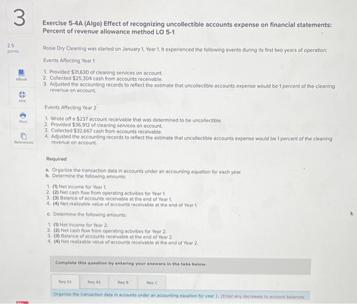 Solved Exercise 5-4A (Algo) Effect of recognizing | Chegg.com